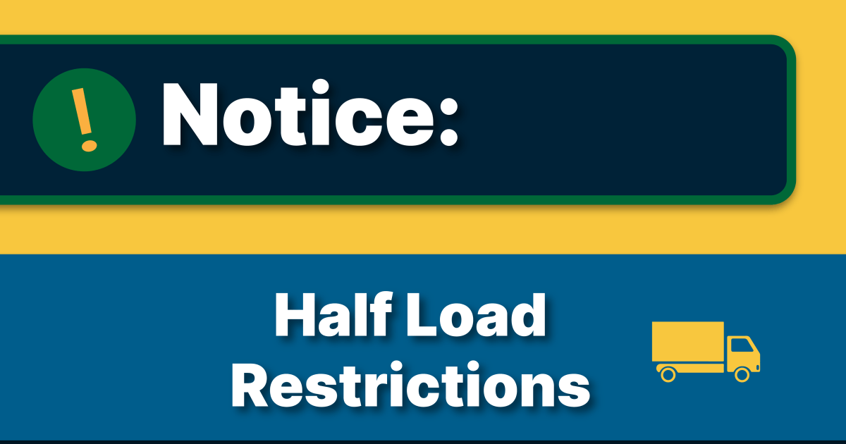 Half Load Restrictions in Effect | Middlesex County