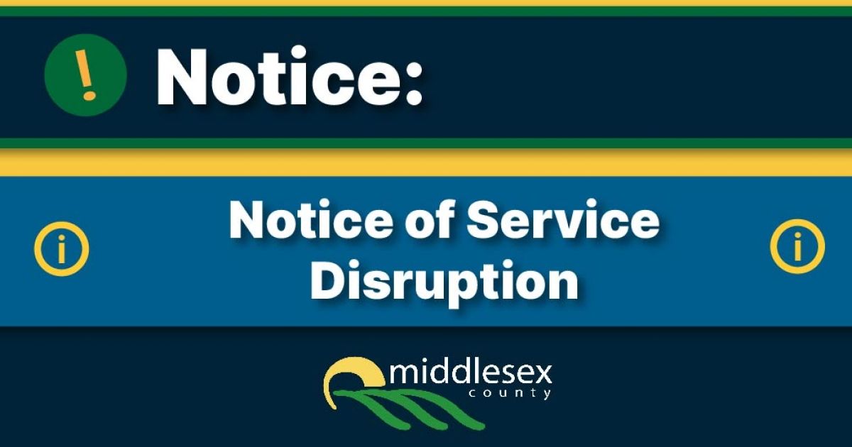 Notice of Service Disruption | Middlesex County