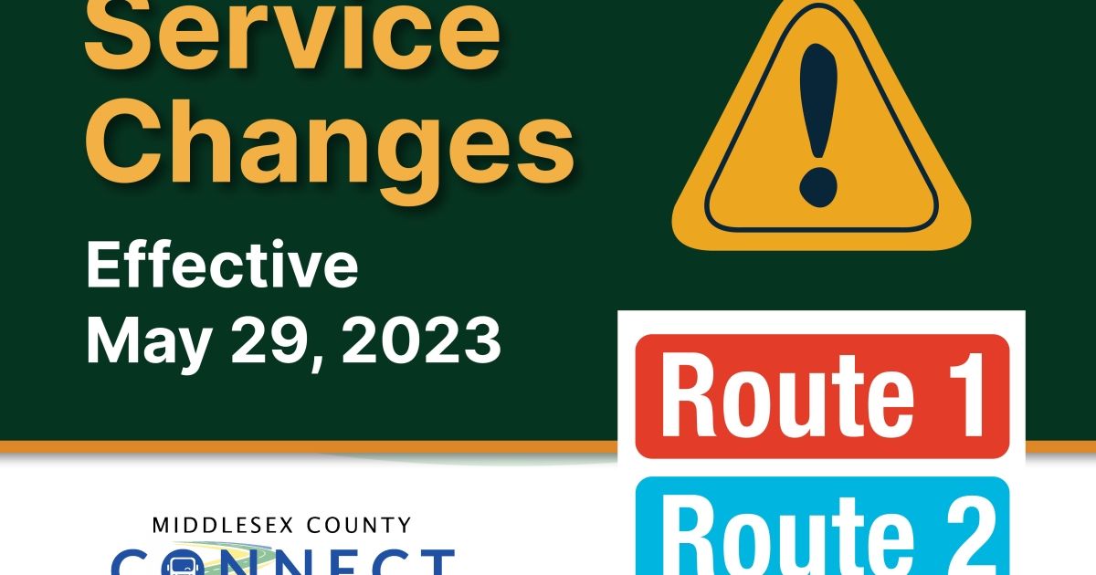 Community Transit Service Alert May 29, 2023 | Middlesex County